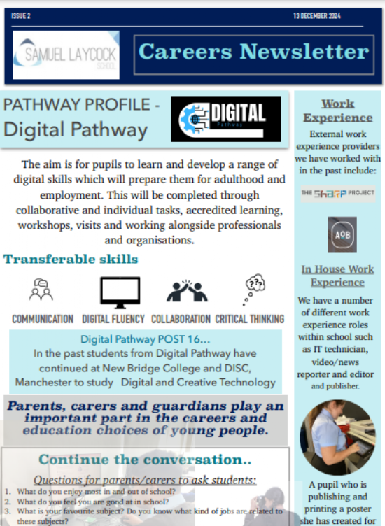 Samuel Laycock School - Careers Newsletter Issue 2